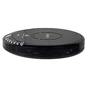 Jensen Portable CD-120BK Portable Personal CD Player Compact 120 SEC Anti-Skip CD Player – Lightweight & Shockproof Music Disc Player & FM Radio Pro-Earbuds for Kids & Adults