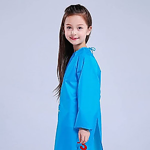 Huahui Kids Art Smock Waterproof Child Artist Painting Apron for Girls and Boys School Art Class Age 5-8