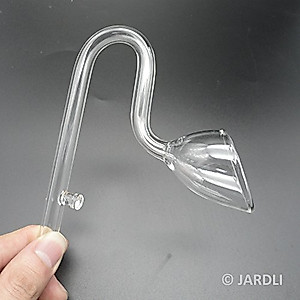 JARDLI Glass Lily Pipe Outflow for Aquarium Planted Tank (10mm for 9/12mm (3/8" ID) tubing)