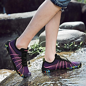 XIDISO Mens Womens Water Shoes Lightweight Quick Dry Barefoot for Swim Diving Surf Aqua Socks Sports Pool Beach Walking Yoga 6 Women/5 Men