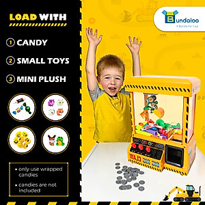 Bundaloo Claw Machine Arcade Game with Sound, Cool Fun Mini Candy Grabber Prize Dispenser Vending Toy for Kids, Boys & Girls (Big Rig Claw)
