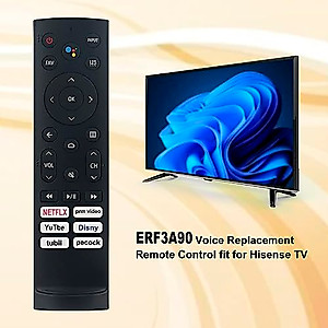 ERF3A90 Replacement Voice Remote Control fit for Hisense 85U7H 55U7G 65U8G 65U7G 55U8G 75U9DG 75U7G U7G U9G U8 U7H QLED Series 4K ULED Android Smart TV 55A76K 75A76K