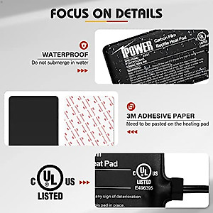 iPower 4X7 Inch 4W Under Tank Heater Warmer, 1-5 Gallon Terrarium Heat Mat for Hermit Crab/Turtle/Snake/Lizard/Gecko/Frog/Spider, Plant Box or Other Small Animals