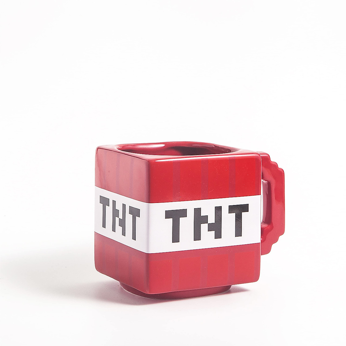 Zak Designs Minecraft Mug Unique 3D Sculpted Ceramic Coffee Cup 3 Piece Set, Collectible Keepsake Square Coffee Mugs (21oz, Creeper & Skeleton & TNT)