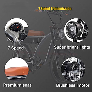 Accinouter SMLRO E5 Plus Electric Bike for Adults 20" x 4.0 Fat Tire with 2000W Dual Brushless Motor, 45 KM 30MPH Shimano 7 Speed MTB, 48V 18Ah Removable Battery, Cargo Bike