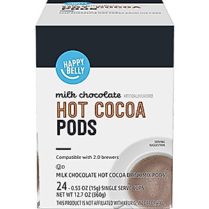 Amazon Brand - Happy Belly Hot Cocoa Pods, Milk Chocolate, 24 Count, Pack of 1