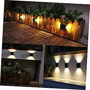 Uonlytech 1pc Solar Wall Light Street Lights Outdoor Black Wall Sconces Outdoor Wall Lamp Wall-Mounted Light Solar Street Light Solar Wall Lamp Water Proof Garden Light Decorate Abs Black