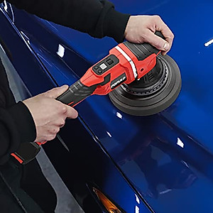 POPULO Brushless Buffer Polisher, 6-inch Cordless Polisher DA Random Orbital Car Waxer with Variable with Digital Display, 7 Speed Changes 2000-4800 RPM, 4.0Ah Lithium Battery 4 Foam Pads…