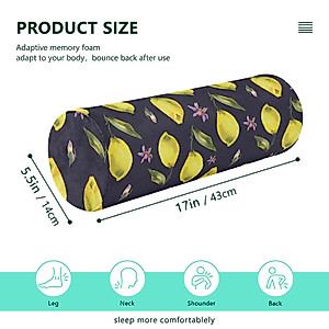 Vnurnrn Fresh Citrus Fruit Lemon Neck Support Pillow Round Neck Roll Bolster Cylinder Pillow Cervical Pillows Shoulder Pillow for Leg Knee Back Head Support for Study Work Men Women
