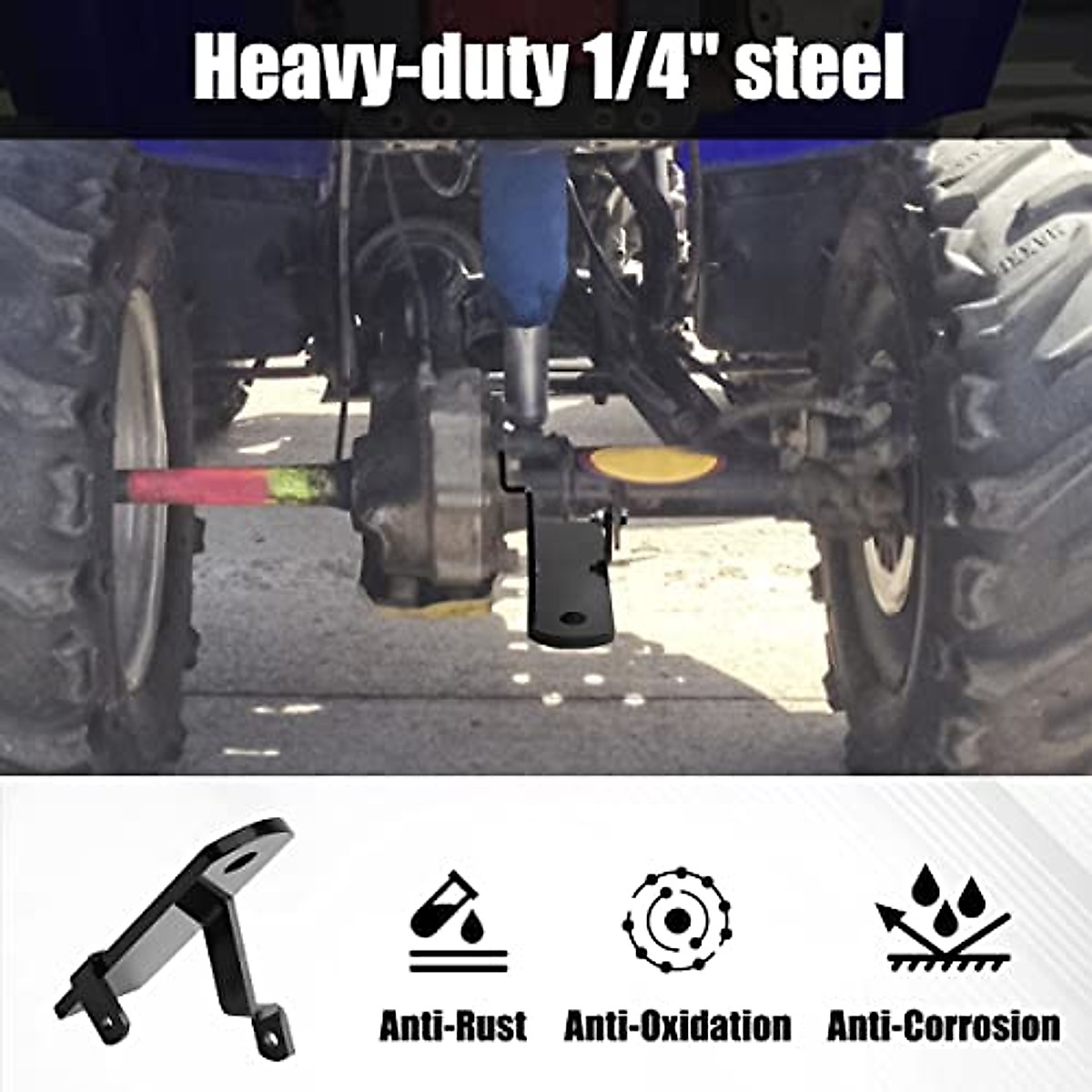 JERBOR Heavy Duty Trailer Tow Hitch for Yamaha Wolverine 350 YFM350 1995-2005, ATV Trailer Hitch Towing Accessories (Black)