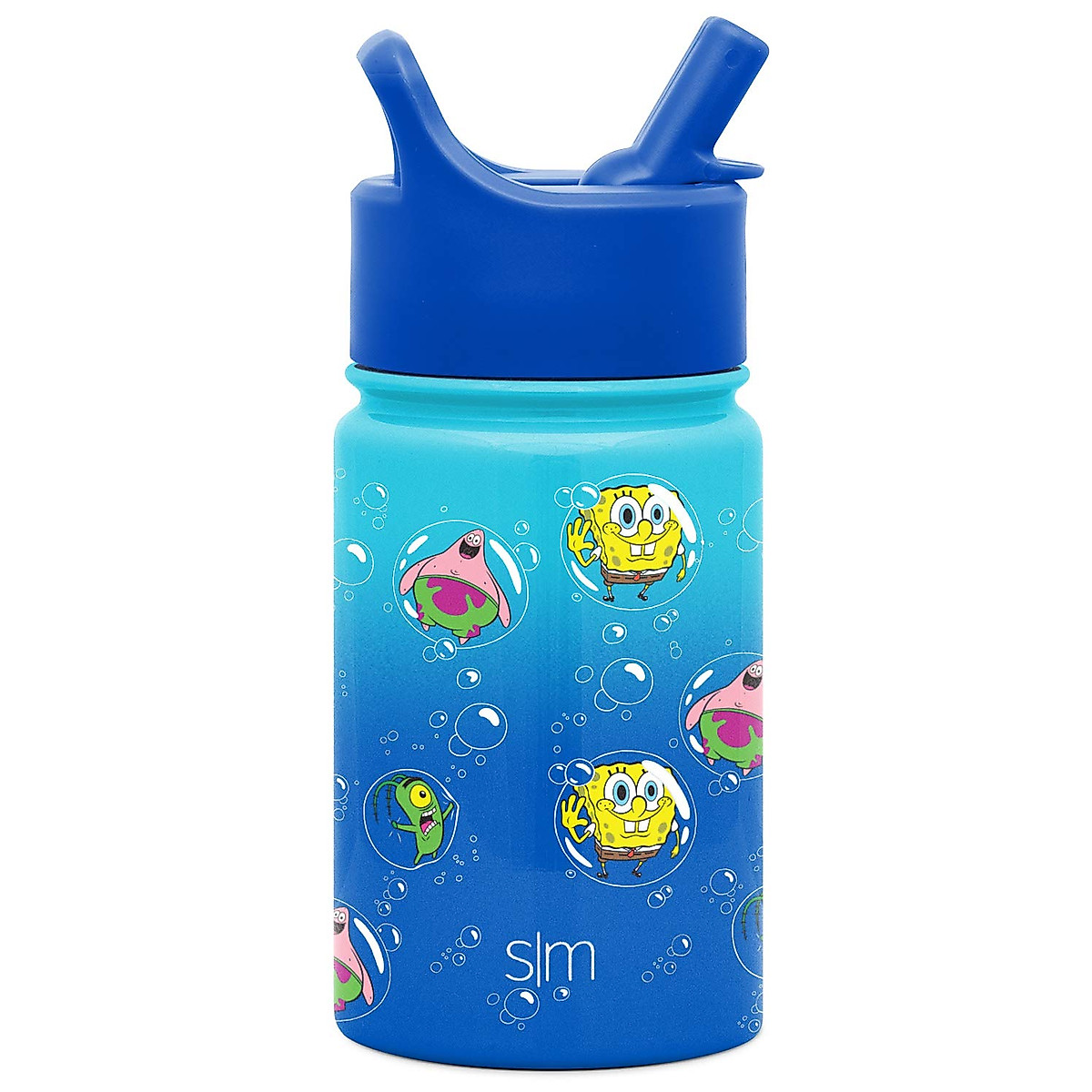 Simple Modern Kids Water Bottle with Straw Lid | Insulated Stainless Steel Reusable Tumbler for Toddlers, Girls, Boys | Summit Collection | 10oz, SpongeBob Bubbles