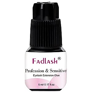 Eyelash Extension Glue FADLASH Extra Strong Lash Glue 5ml 1S Dry Time 8 Weeks Retention Lash Extension Glue Maximum Bonding Power Professional Use Only (Never for DIY/Cluster Lashes)