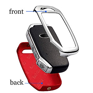 ontto for Kia Key Fob Cover Case Shell Holder Jacket Shell Keyring Keychain Smart Car Key Skin Keyless Red