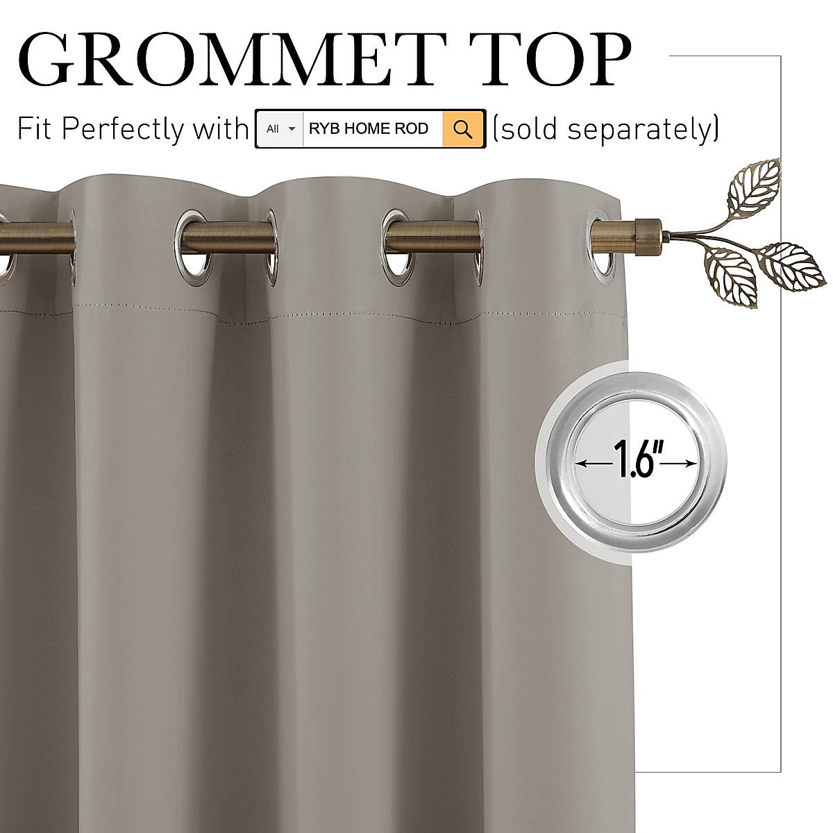 RYB HOME Sliding Glass Door Curtains for Patio, Blackout Thermal Insulating Privacy Vertical Blinds for Large Window Living Room Bedroom Drop Cloth Closet Divider, W 100 x L 84 inches, Sand