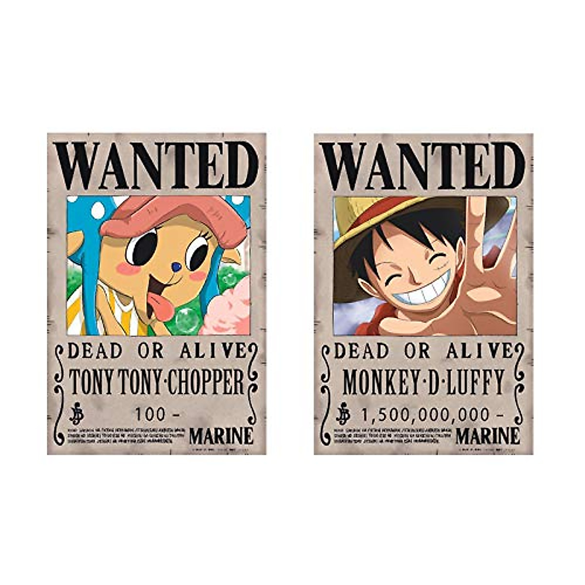 Bamboo's Store OP Wanted Posters, Anime Posters 42 cm × 29 cm, New Edition, Luffy 1.5 Billion, Zoro 320 Million, Set of 16