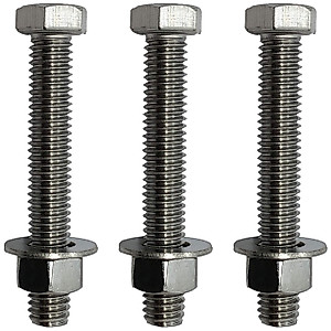 3/8" -16 x 1.5. 304-STAINLESS Steel Bolts, Nuts & WASHERS - 18-8 HEX Head Bolt - 304 Grade. General Purpose (10) Bolts + (10) Nuts + (10) Washers