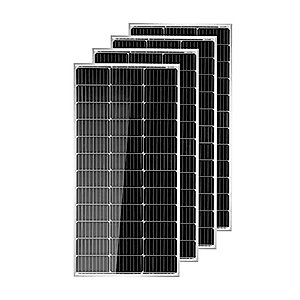 HQST 4PCS 9BB Cell 100W Solar Panel 12V 400 Watt Monocrystalline Solar Panels High-Efficiency Module for RVs Motorhomes Cabins Marine Boat Off-Grid