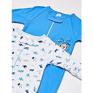 Spasilk Unisex-Baby Newborn Cotton Sleep Bag Sacks, 2 Pack, 0-6 Months - Blue Helicopter