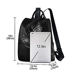 Fustylead Black Cat Backpack Purse for Women Anti Theft Fashion Back Pack Shoulder Bag