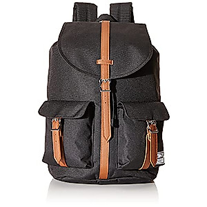 Herschel Dawson Backpack, Black/Tan Synthetic Leather, Classic 20.5L