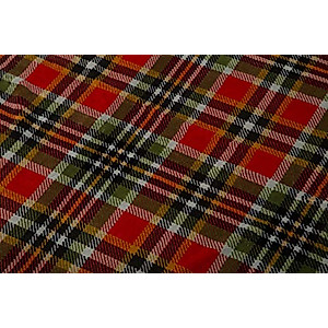 Carstens Rust and Sage Plaid Sherpa Throw Blanket 54" x 68", Red