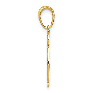 Diamond2Deal 14k Yellow Gold Owl Pendant Fine Jewelry for Women (L- 23 mm W- 9 mm)