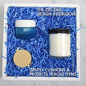 MagicWater Supply Crinkle Cut Paper Shred Filler (1 LB) for Gift Wrapping & Basket Filling - Sky Blue