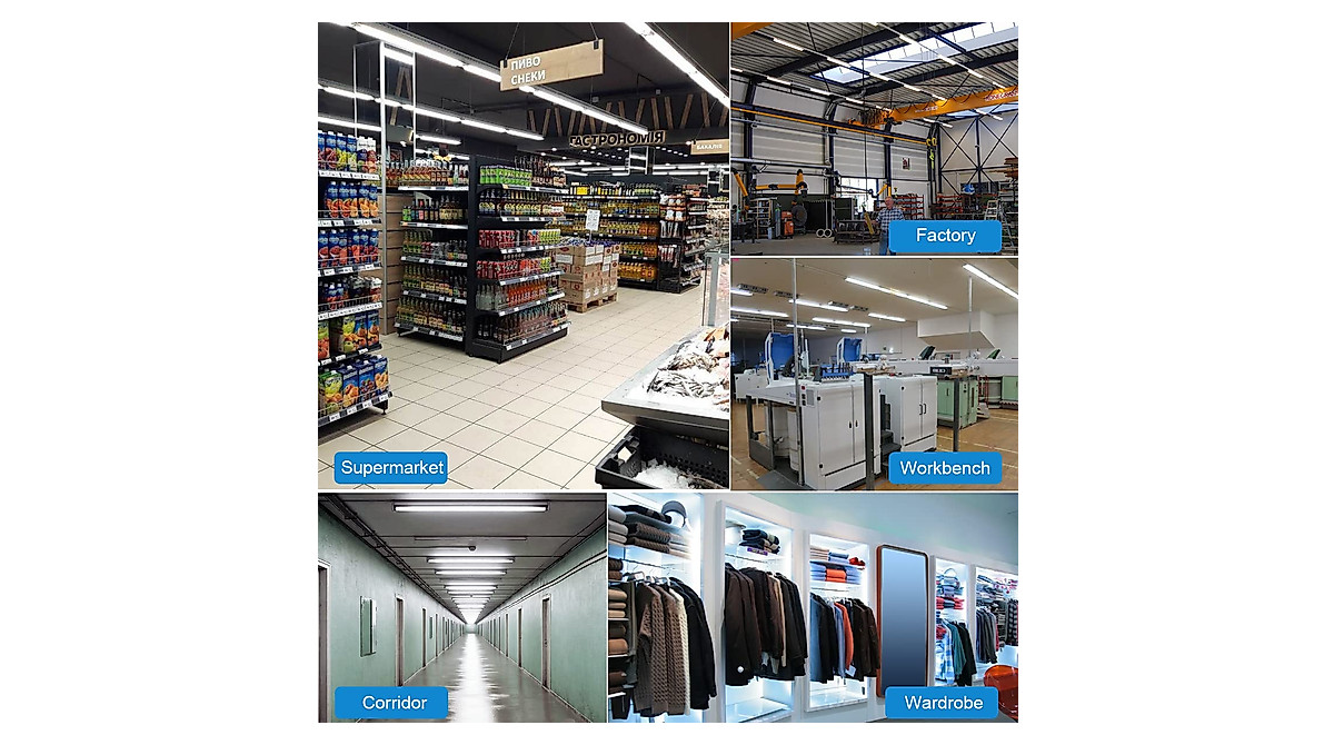 3FT LED Shop Light Fixture, 22W 2200LM 6000K, Cool White, V Shape ...