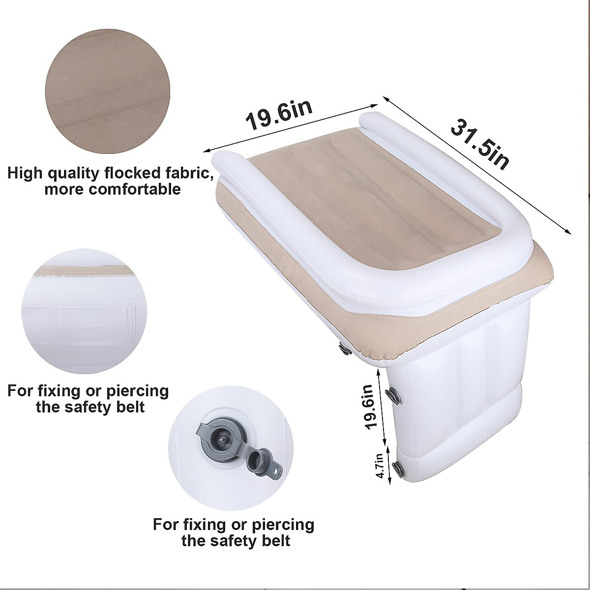 FIXMSV Toddler Airplane Bed Inflatable Bed for Airplane, Kids Bed Airplane, Car Baby Bed, Inflatable Toddler Plane Bed, Airplane Seat Extender for Kids with Folding Puzzles