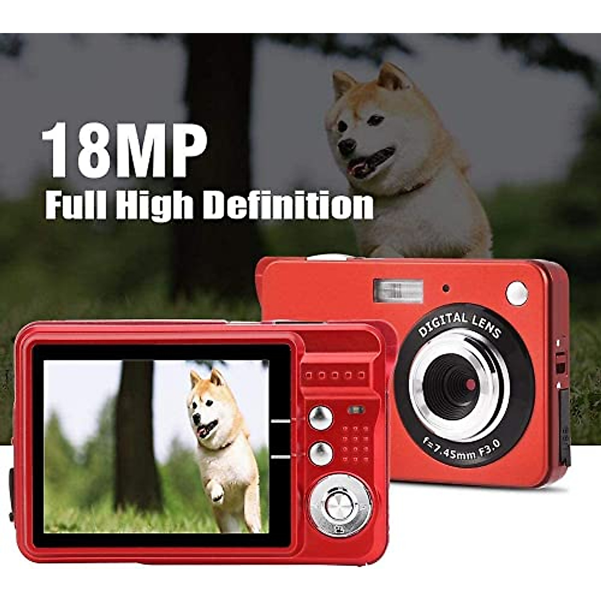 Digital Cameras for Photography Portable Camera, 8X Zoom Digital Camera, with 2.7 Inch TFT LCD Screen and Built-in Microphone, 1280x720 High Definition Video Camera, Auto Focus, Support SD (Color : A