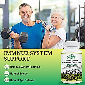 Active Hexose Correlated Compound 1500 mg Supplement, Natural 8 Mushroom Extract Supplement, Supports Immune System, Liver Function, Maintains Natural Killer and T Cells Activity, 180 Veggie Capsules