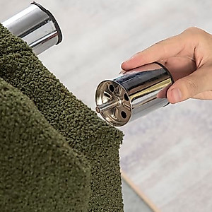 Eafurn 3 Seater Oversized Loveseat Sofa, Comfy Sherpa Teddy Overstuffed Cloud Couch,Lambswool Fabric Minimalist Modular Sectional Sofa&Couches for Small Spaces, Living Room, Apartment, Dark Green