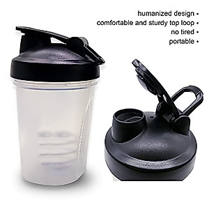 D.Y.A Shaker Bottle with Shaker Balls Leak Proof Drink Shaker Bottle Ideal for Workout Supplements,Protein powder, BPA Free, Nutrition, Portable Fitness Bottle for Fitness Enthusiasts Athletes (400ml,12-OZ)