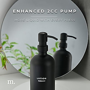 MaisoNovo Soap and Lotion Dispenser Set | Black Bottles Black Pumps Set of 2