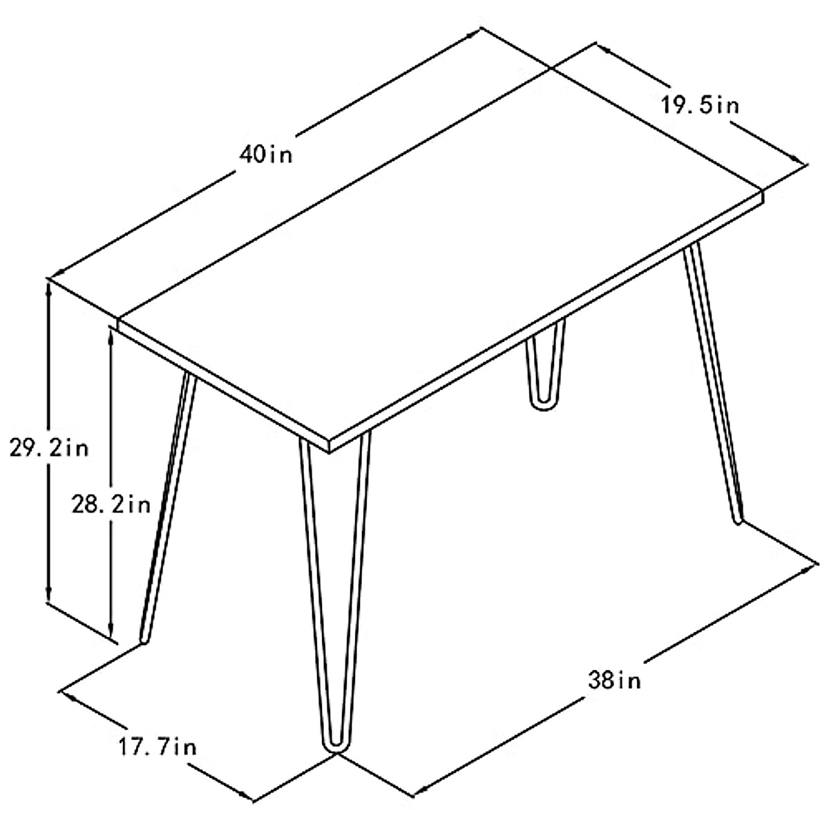 Ameriwood Home Owen Retro Computer, White/Gold Legs Desk