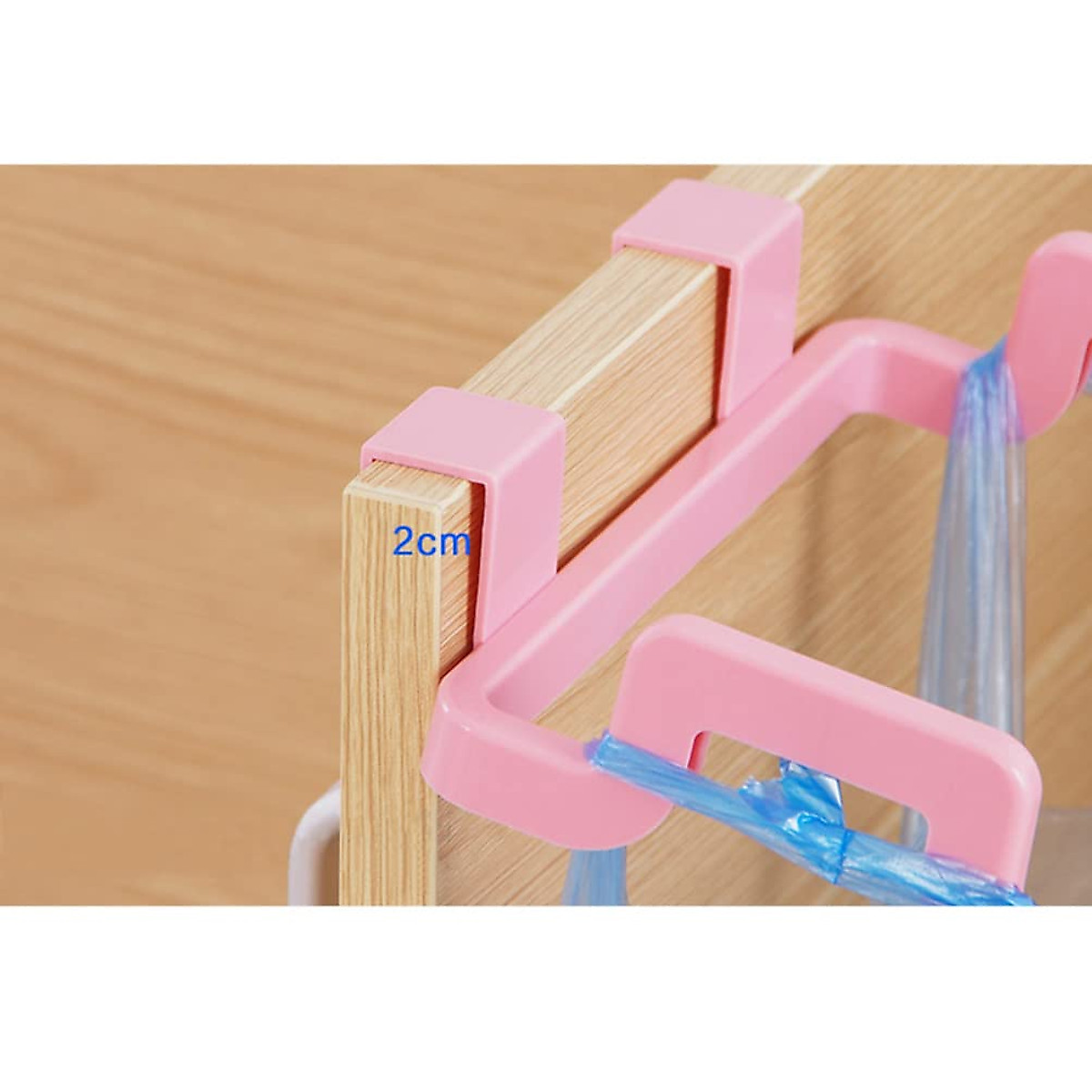 FOMIYES Portable Trash Bag Holder Over The Cabinet Garbage Bags Rack Hanging Rubbish Bag Holder Towel Gloves Hanger for Kitchen Pantry Door Trash Bags Holder Rack