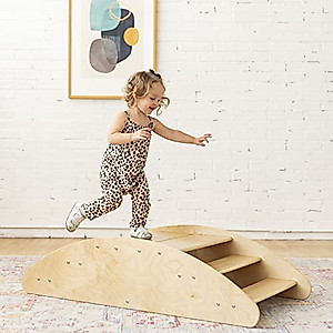 ECR4Kids Rocking Boat and Steps, Play Center, Natural