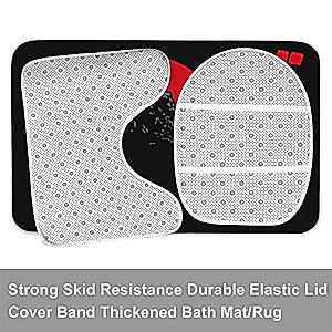 God-Zilla 4-Piece Shower Curtain Set, Shower Curtain, Non-Slip Carpet, Toilet Lid and Bath Mat, Good Looking and Durable, Suitable for Overall Bathroom Decoration