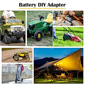 WEUCHSOL Power Wheel Adapter for Dewalt 20V Battery Adapter, Dewalt Battery Adapter with 3Pcs 30A Fuse, 14AWG Wire, Power Connector for DIY Ride On Truck, RC Car Toys and Robotics (1pack)