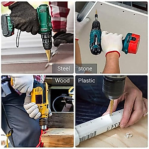 QEZEZA Step Drill Bits 4Pcs Set, High-Speed Steel Step Drill Bit Set with Automatic Spring Loaded Center Punch Power Tools