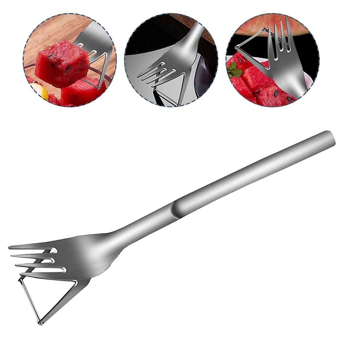 UPKOCH Vegetable Slicer Household Gadgets Stainless Steel Watermelon Slicer Fork: Watermelon Cutter Fruit Cutting Fork Vegetable Corer Cuber Carving Tool for Melon Home Tools Veggie Slicer