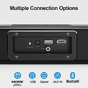 LARKSOUND Soundbar with Subwoofer, 2.1 Sound Bar for TV, PC, Gaming, Surround Sound System TV Speaker with Bluetooth/HDMI ARC/Optical/AUX/USB