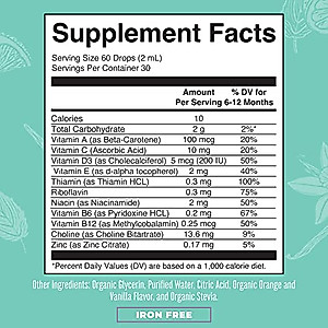 USDA Organic Multivitamin Liquid Drops for Infant & Infant Liquid Ionic Zinc Bundle by MaryRuth's | Immune Support & Overall Wellness | Vegan | Non-GMO | Gluten Free.