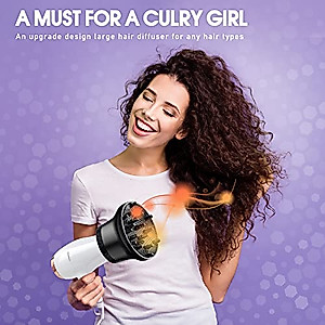 Adjustable Hair Diffuser for Curly Hair Suitable for 1.4 Inch to 2.6 Inch Blow Dryer, Diffuser Attachment Universal for Fine Thick Natural Wave and Frizzy Hair Professional Salon Tool