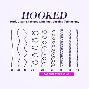 Curl Wow Hooked 100% Clean Shampoo with Root-Locking Technology – Rich-lathering, sulfate-free formula leaves no residues + helps anchor hair to stop shedding