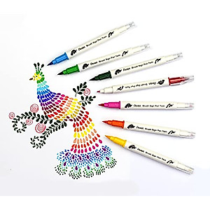 Pentel Brush Sign Pen Dual 30 Colors Set Fibre-Tip Pens with Two Flexible Writing Tips, Water-Based Ink, Assorted, (30 Pack)