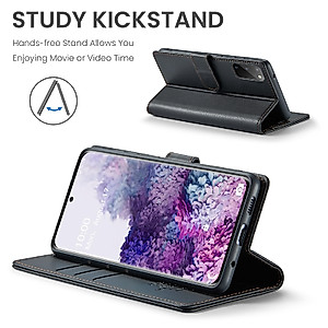 FLIPALM for Samsung Galaxy S20 6.2"(Non S20+/S20 Utra) Wallet Case with RFID Blocking Credit Card Holder, PU Leather Flip Kickstand Shockproof Cover Women Men for Samsung S20 Phone case (Black)