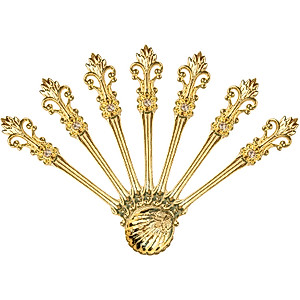 Yarlung 16 Pack Mini Coffee Spoons, 4.5 Inch Demitasse Vintage Spoon for Espresso, Tea, Dessert, Condiments, Gold