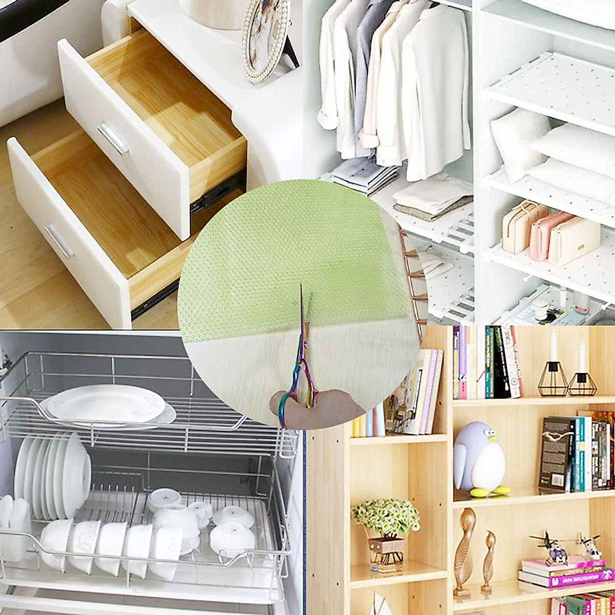 Mydio 9 Pcs 17.4*11.6in Refrigerator Mat Food-Grade EVA Fridge Liners Cuttable Refrigerator Pad for Shelves Table Mats Shelf Liners, 3 Pink/3 Green/3 Blue (9)