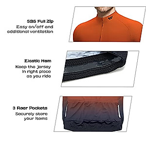 Lo.gas Cycling Jersey Men Long Sleeve Bike Shirt Full Zip with Pockets Moisture Wicking Bicycle Clothes